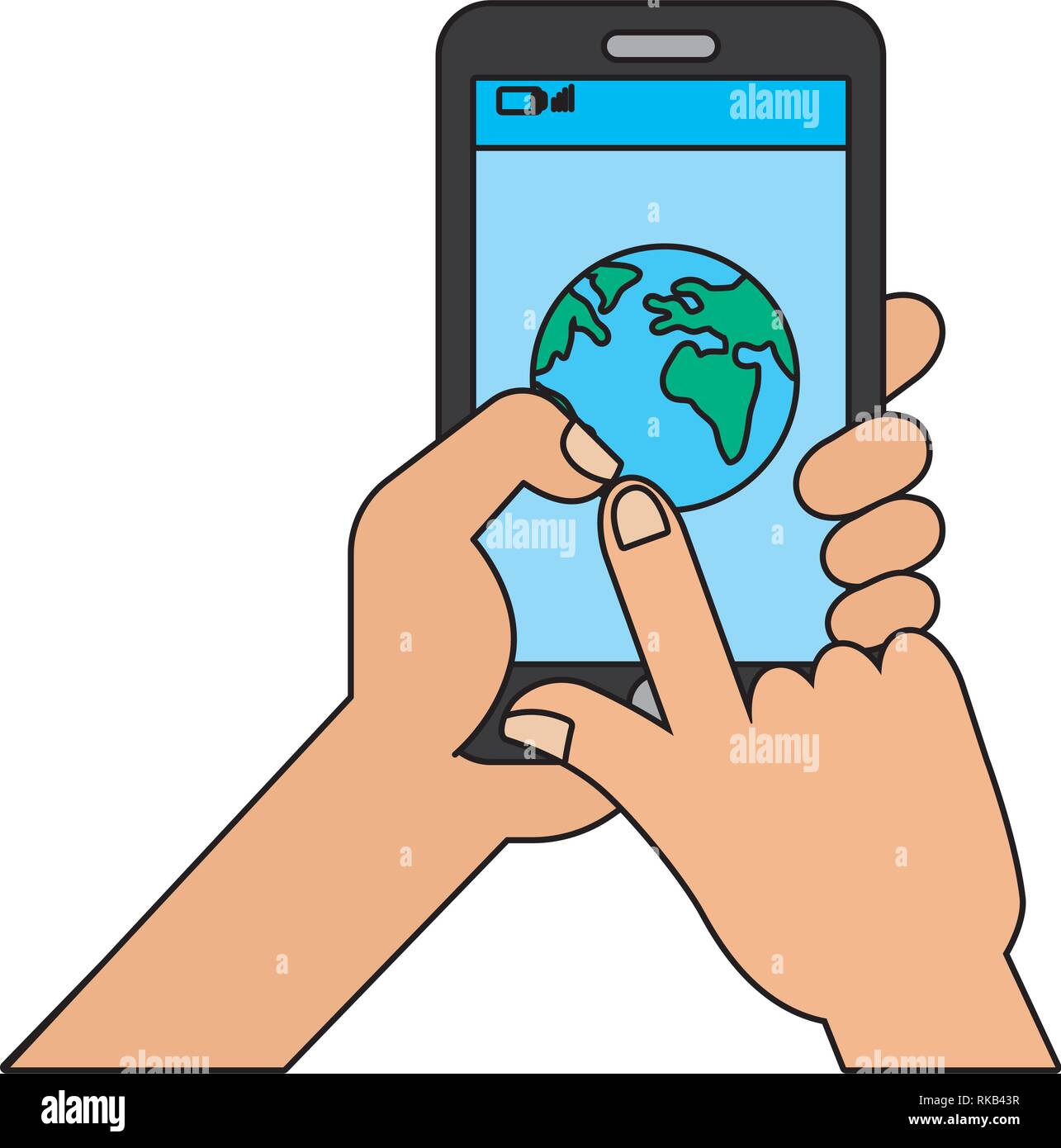 technology device smartphone cartoon vector illustration graphic design ...