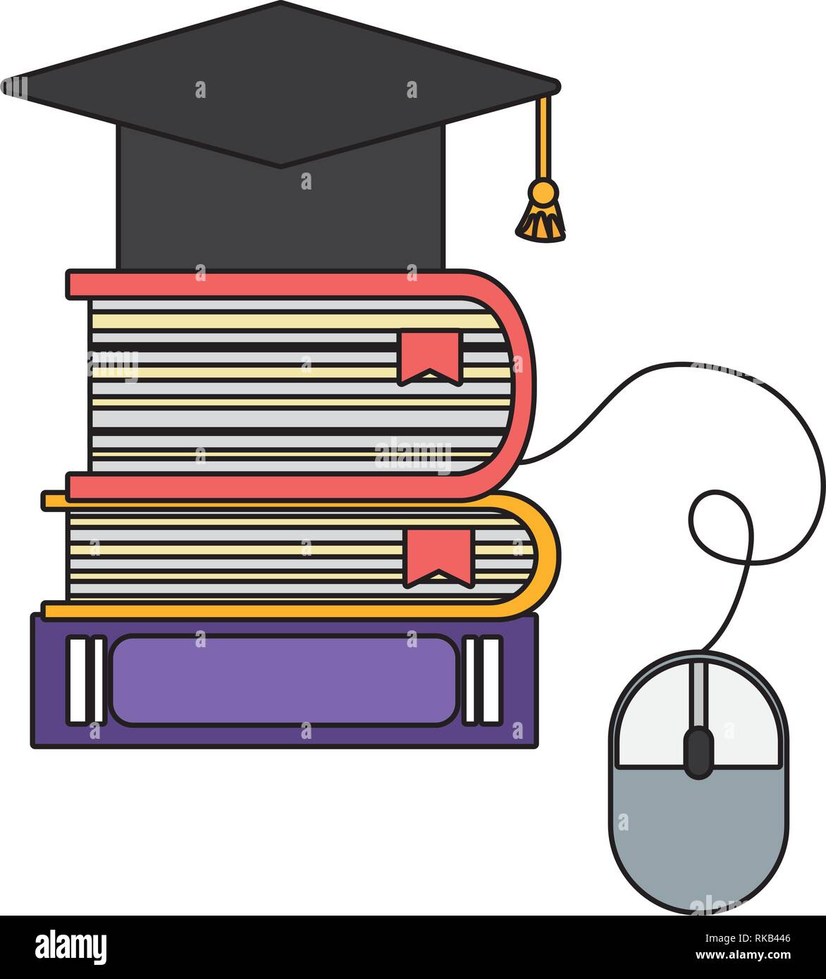 online education books cartoon vector illustration graphic design Stock ...