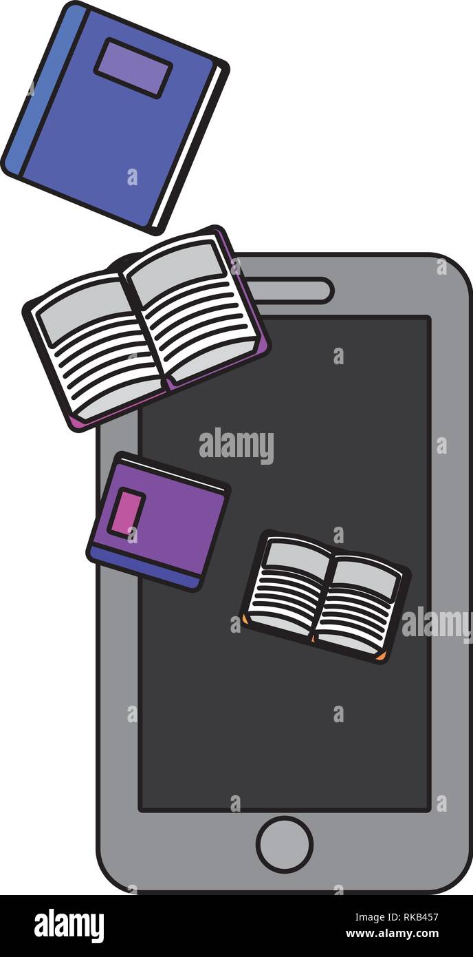 online education smartphone cartoon vector illustration graphic design ...