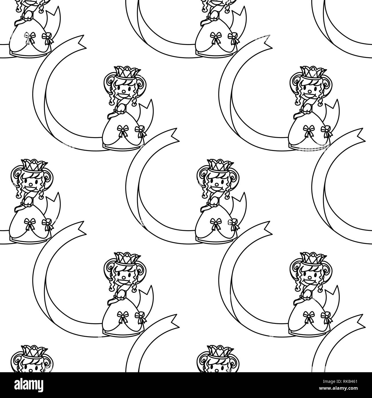 vector seamless pattern Little Princess paper art Stock Vector Image ...