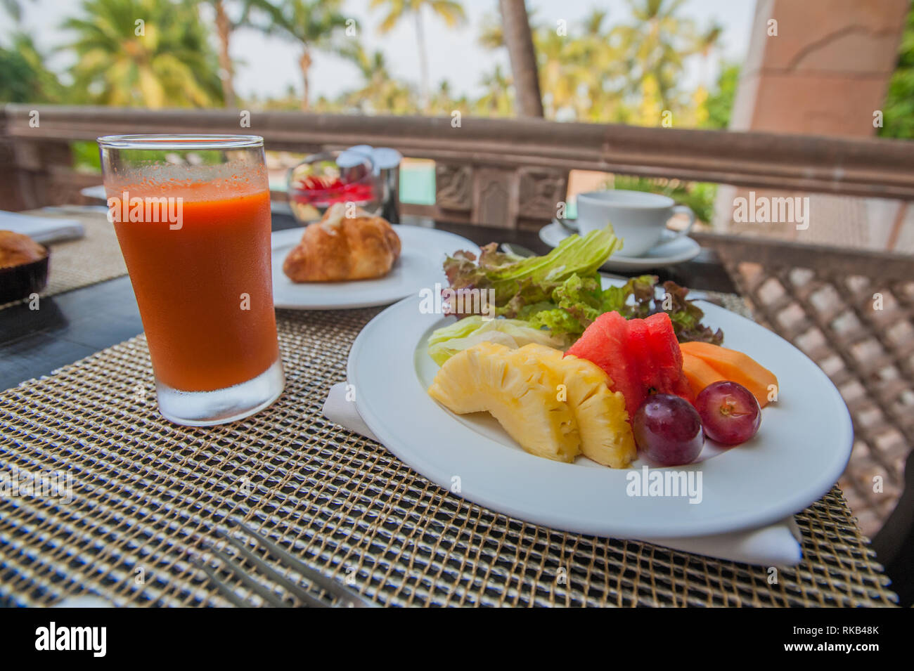 healthy tropical breakfast Stock Photo - Alamy