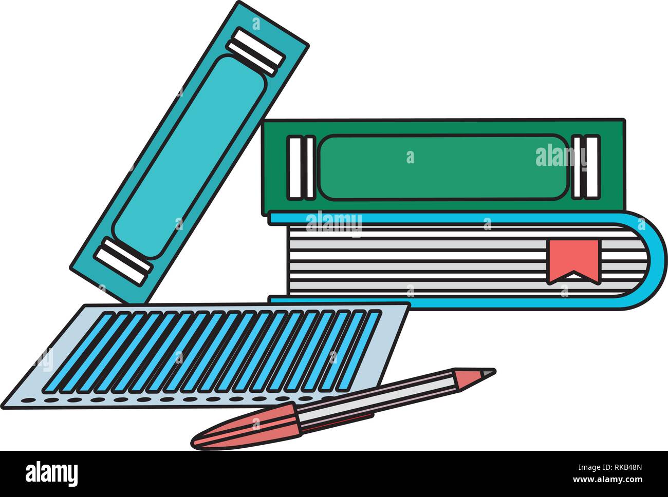 study elements cartoon vector illustration graphic design Stock Vector ...
