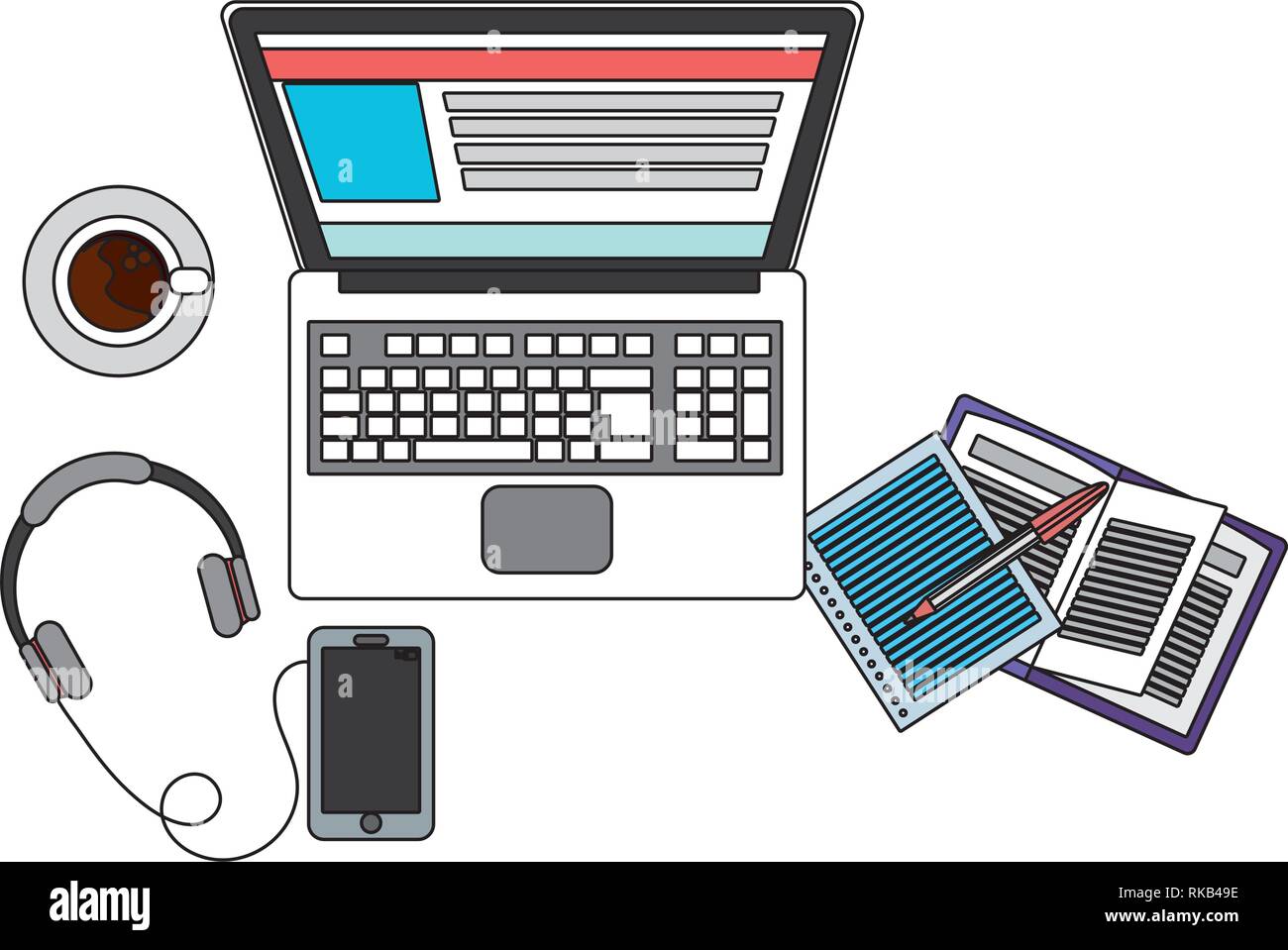 technology device laptop cartoon vector illustration graphic design ...