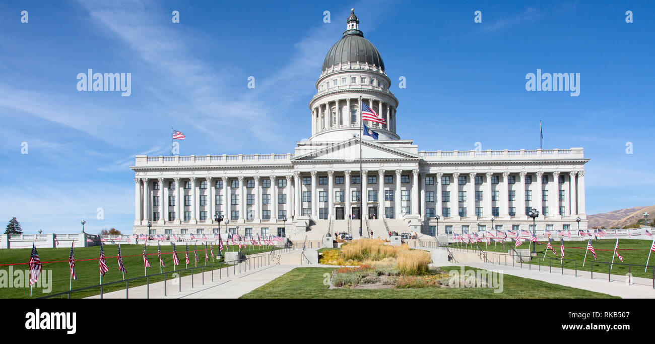 Salt Lake City, Utah, USA - October 8, 2016. Facade of the Utah State ...