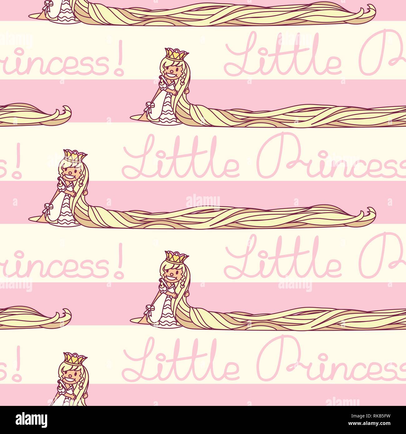 vector seamless pattern Little Princess paper art Stock Vector Image ...
