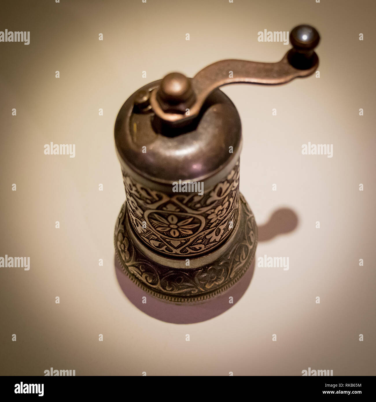 Vintage pepper grinder from Bosnia on white background Stock Photo - Alamy