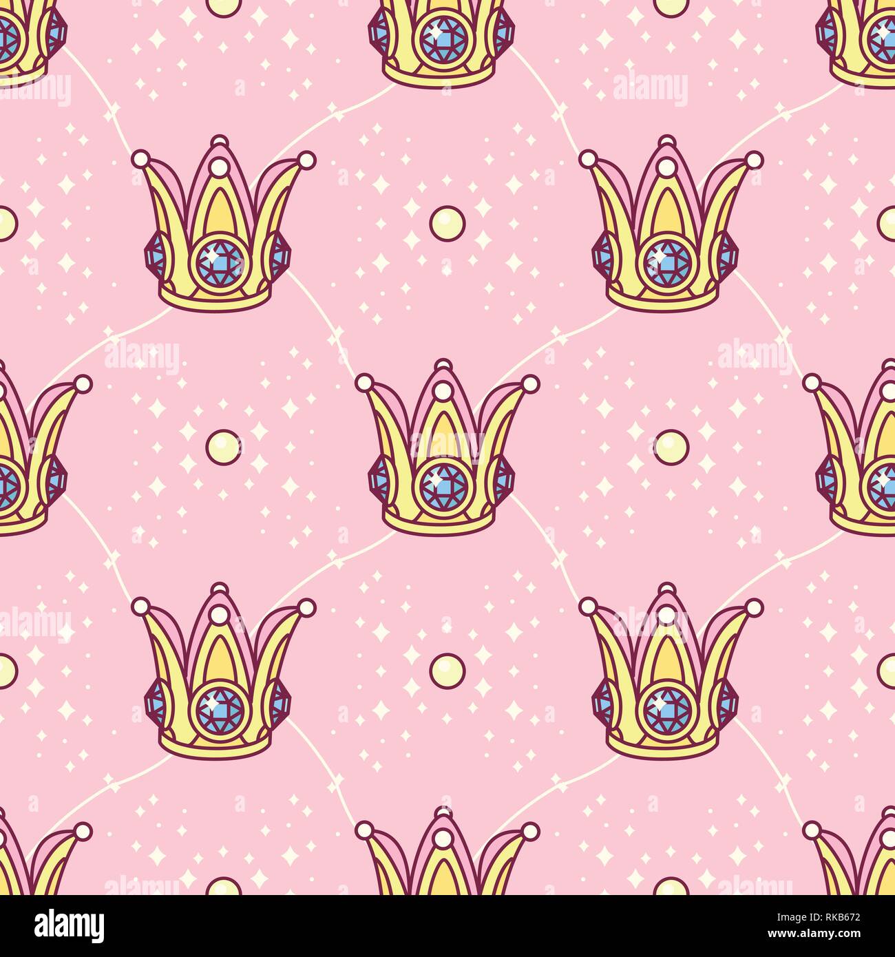 vector seamless pattern Little Princess paper art Stock Vector Image ...