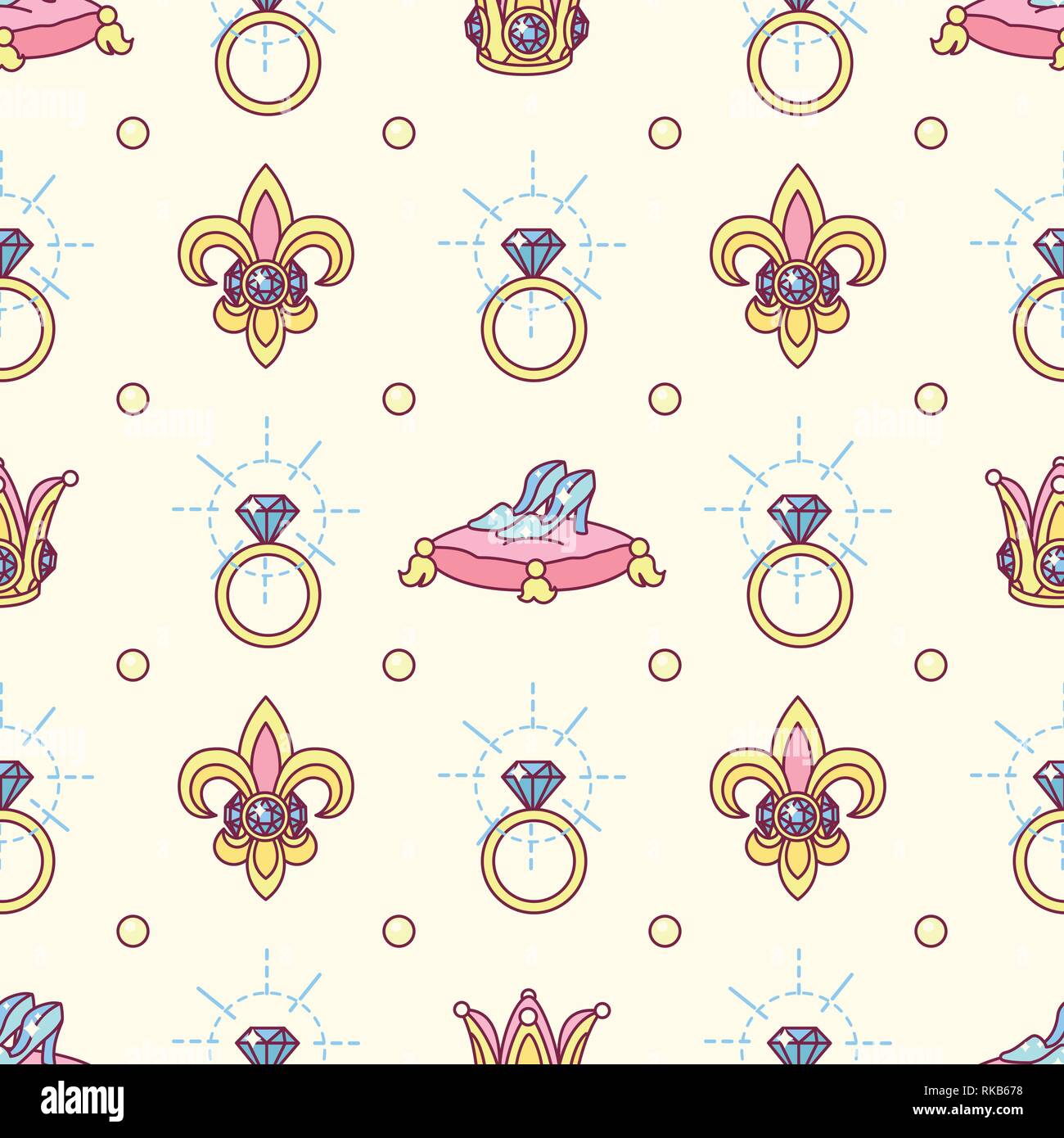 vector seamless pattern Little Princess paper art Stock Vector Image ...