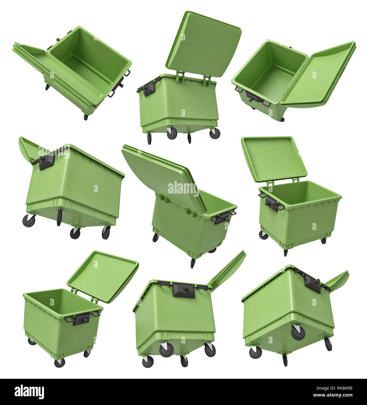 Set recycle bins trash Cut Out Stock Images & Pictures - Alamy