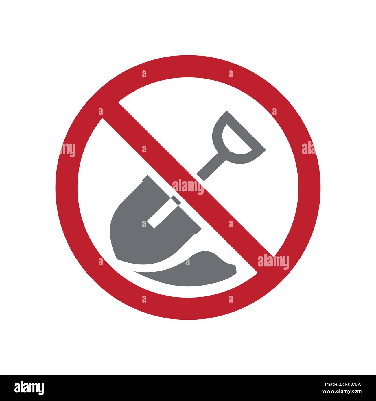 No digging allowed sign on white background for graphic and web design ...