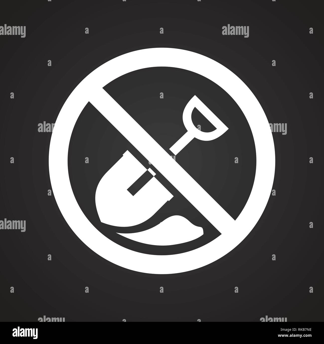 No digging allowed sign on black background for graphic and web design ...