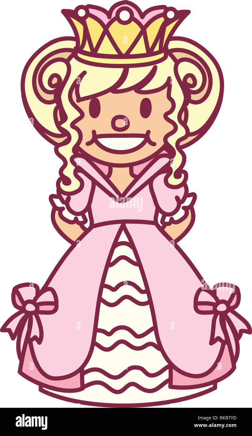 vector little princess girl, queen pop art pattern Stock Vector Image ...