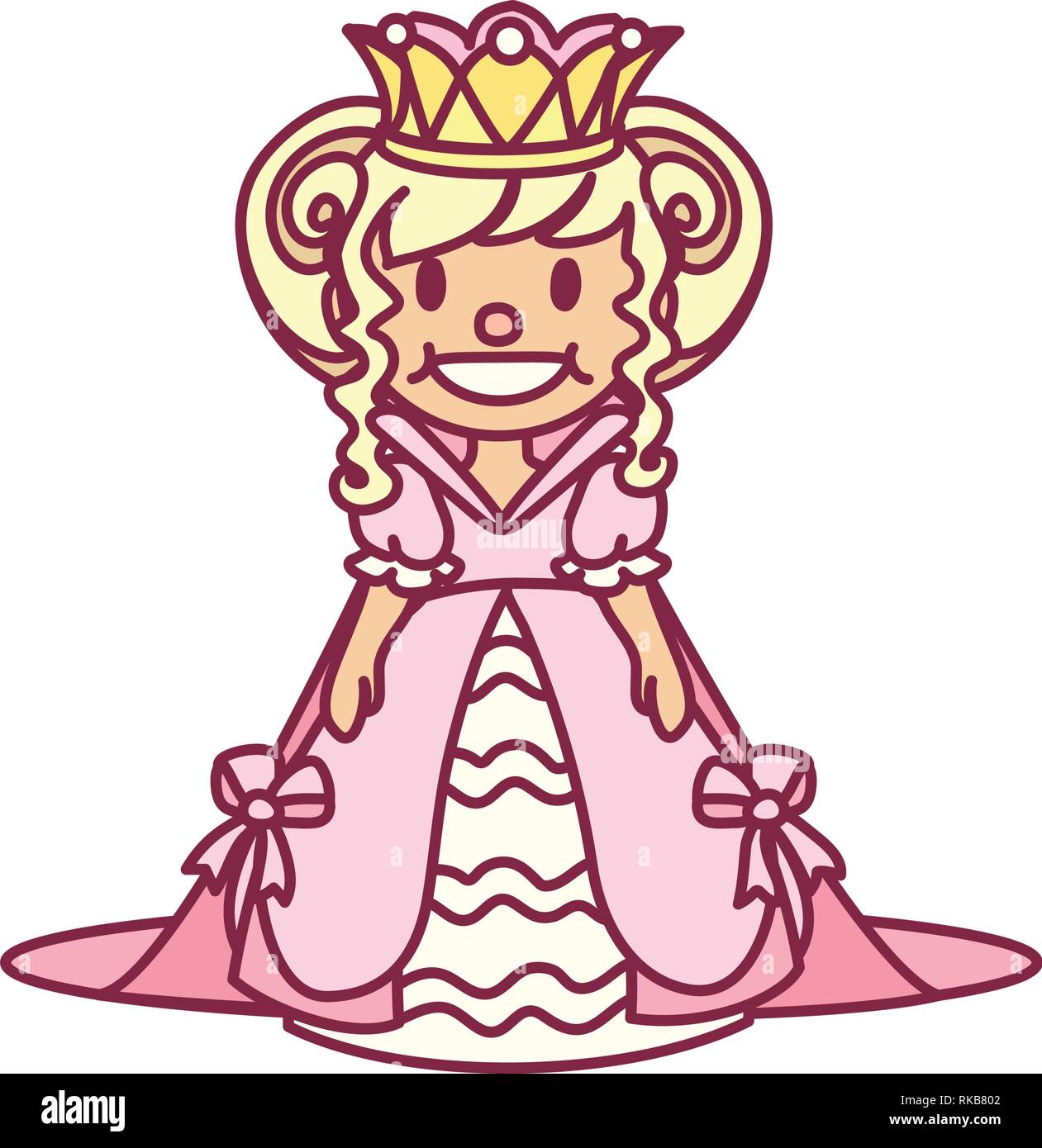 vector little princess girl, queen pop art pattern Stock Vector Image ...