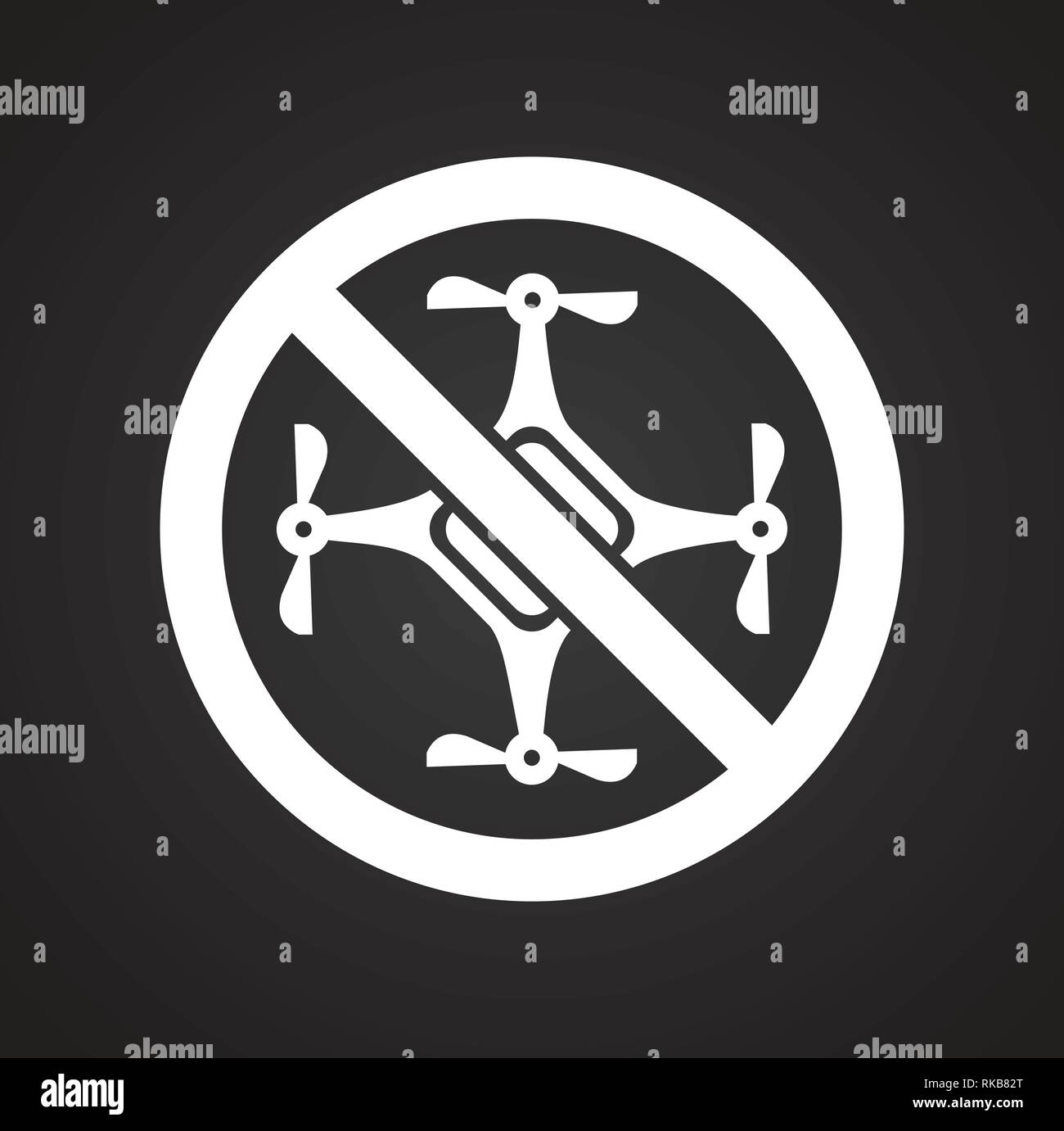 No drones allowed sign on black background for graphic and web design ...