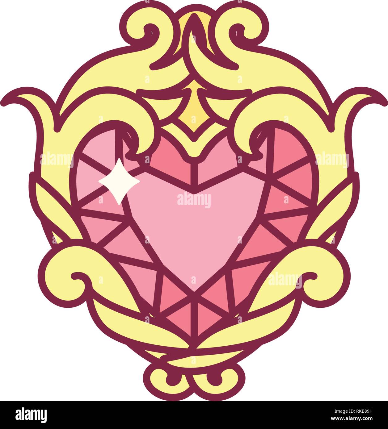 vector vintage fairy tale element jewelry heart Stock Vector Image ...