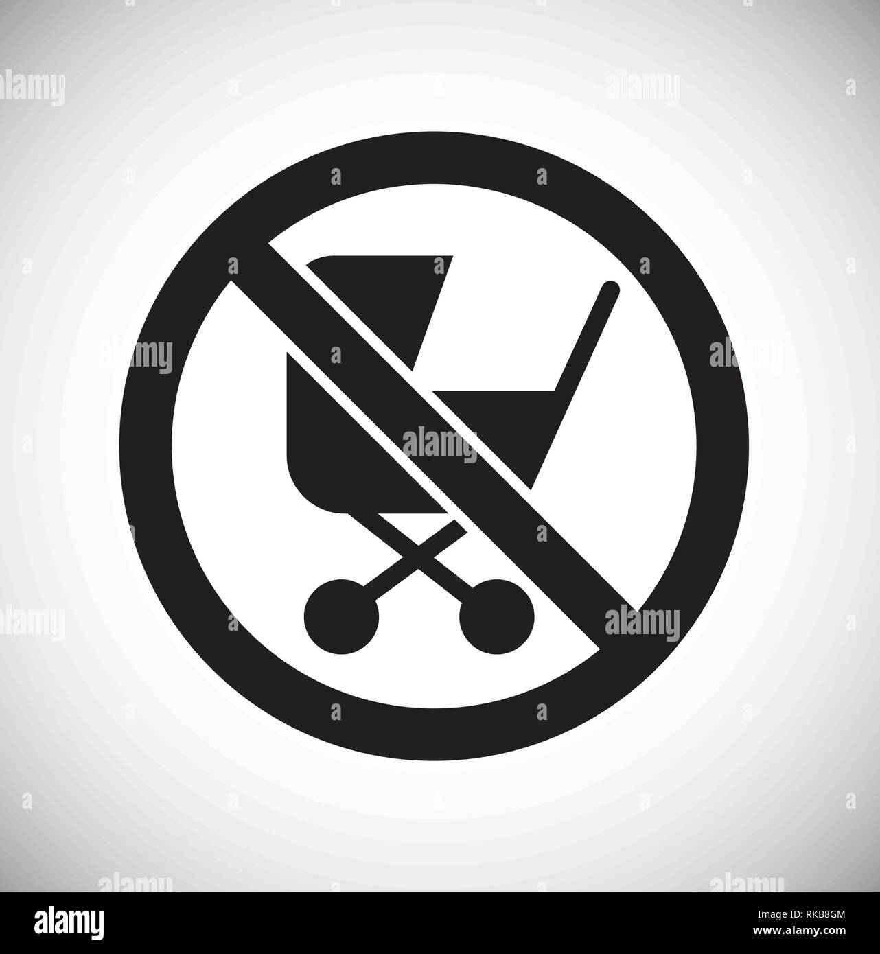No stroller entrance allowed sign on white background for graphic and ...