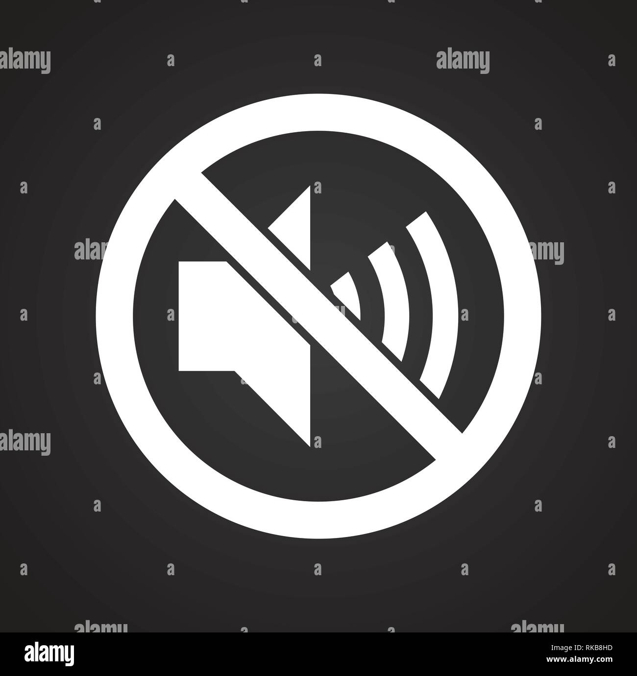 No noise allowed sign on black background for graphic and web design ...