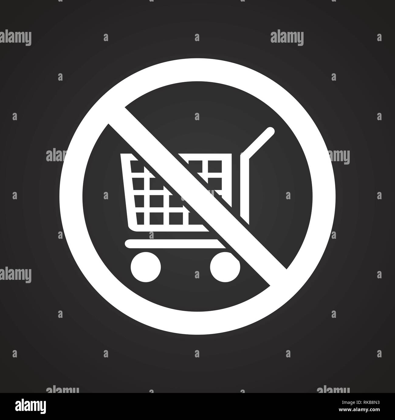 No cart allowed sign on black background for graphic and web design ...