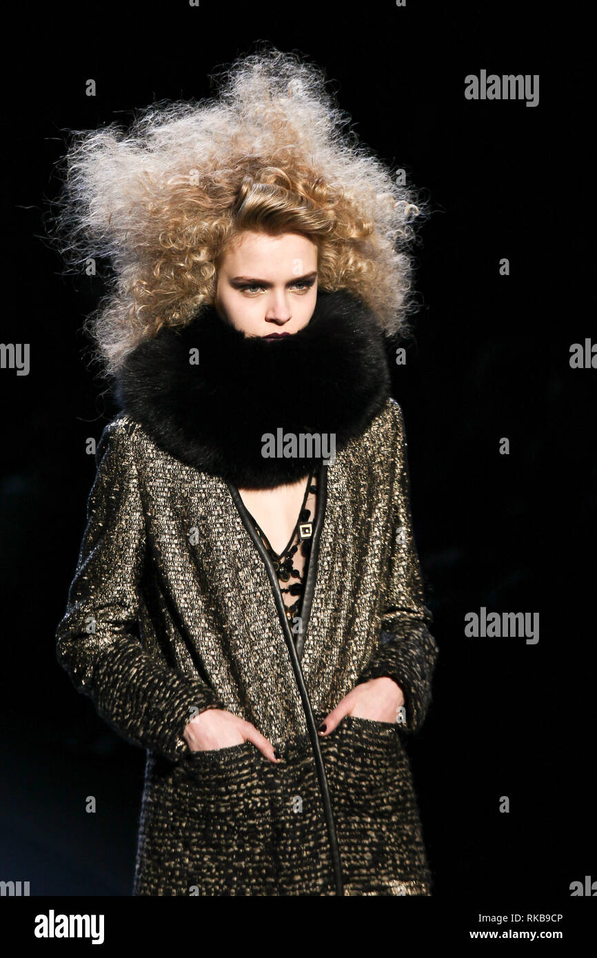 NEW YORK, NY - FEBRUARY 14, 2012: Model walks the runway for the ...