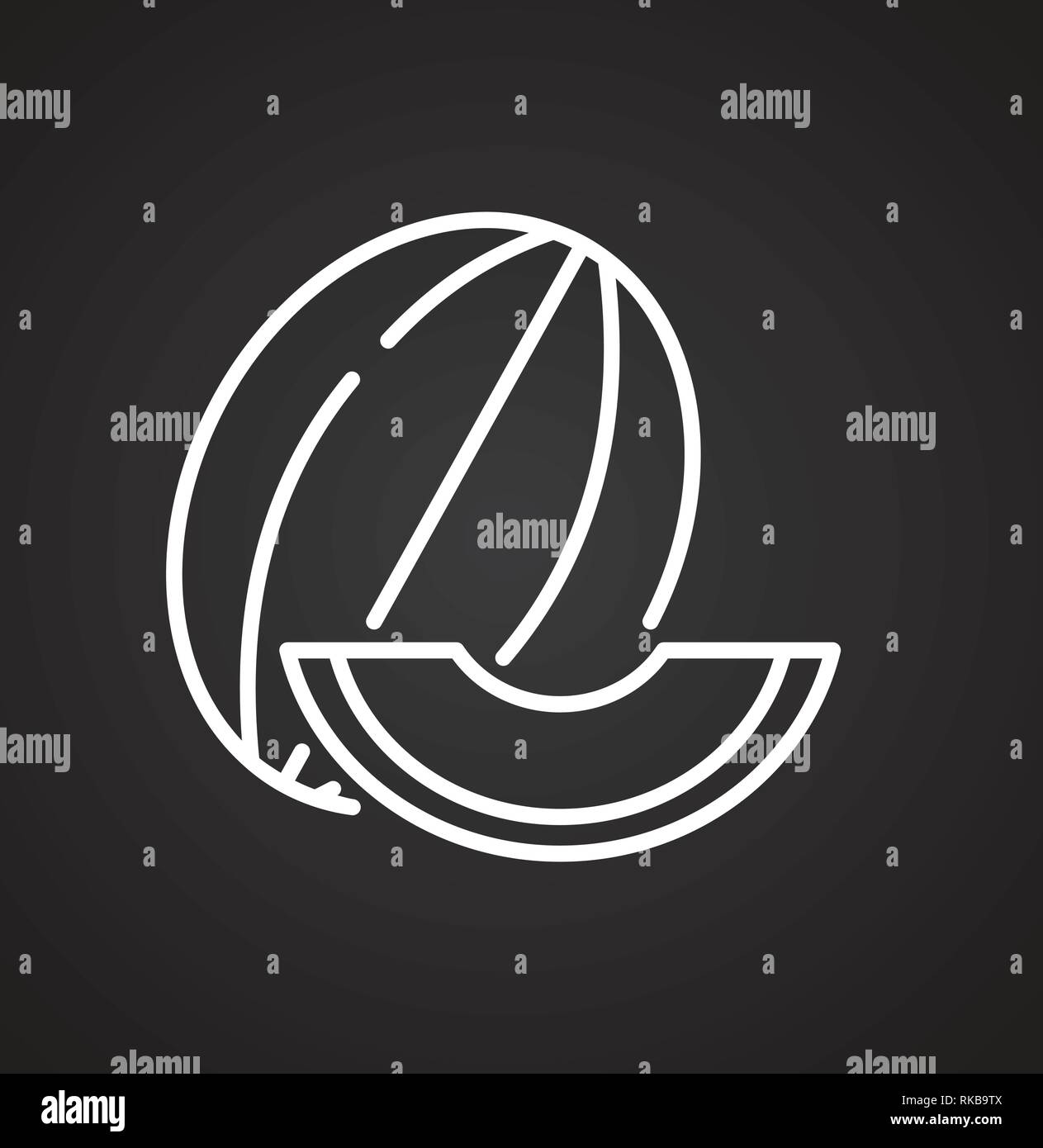 Melon icon on black background for graphic and web design, Modern ...