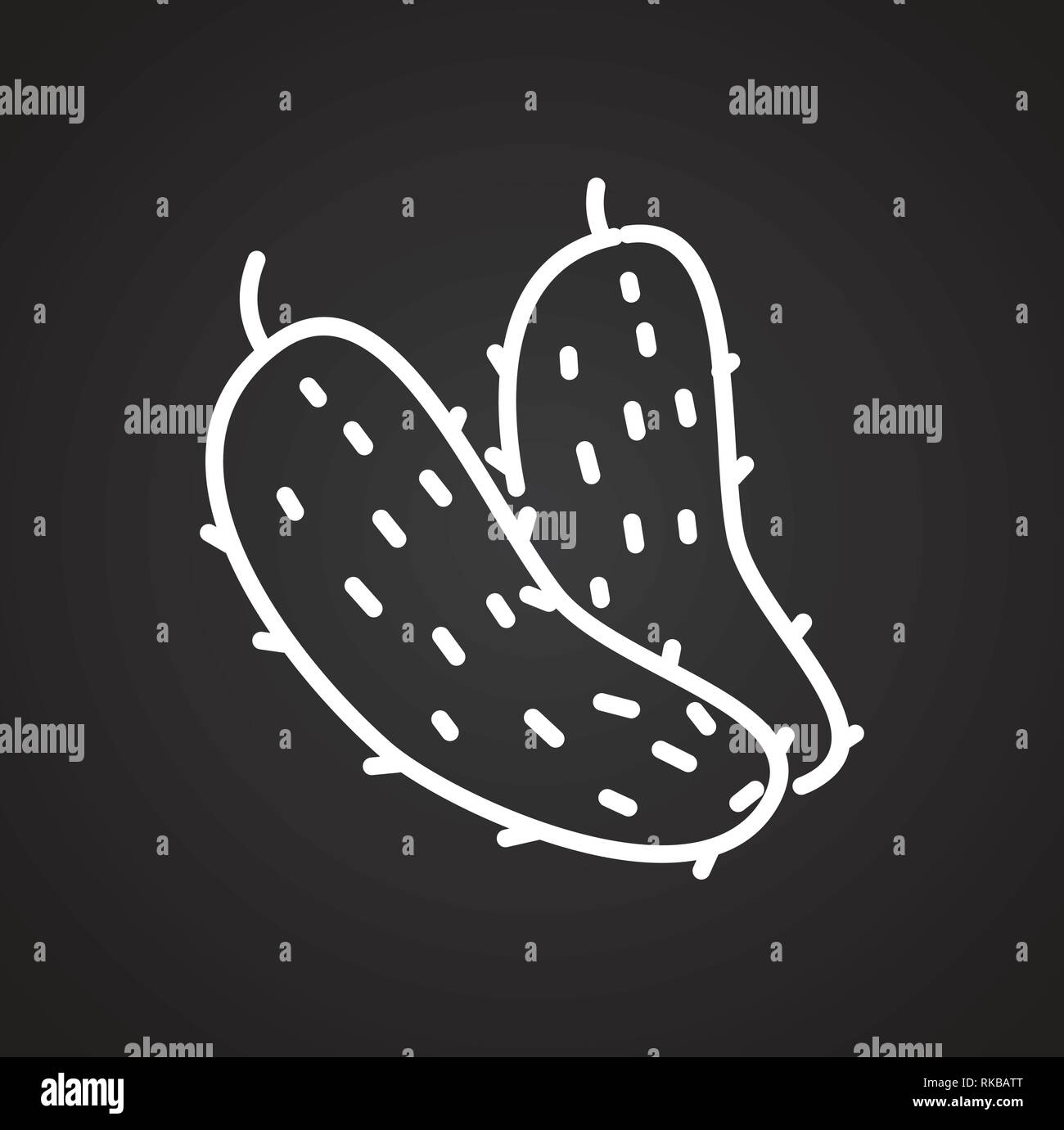 Pickles line icon on black background for graphic and web design ...