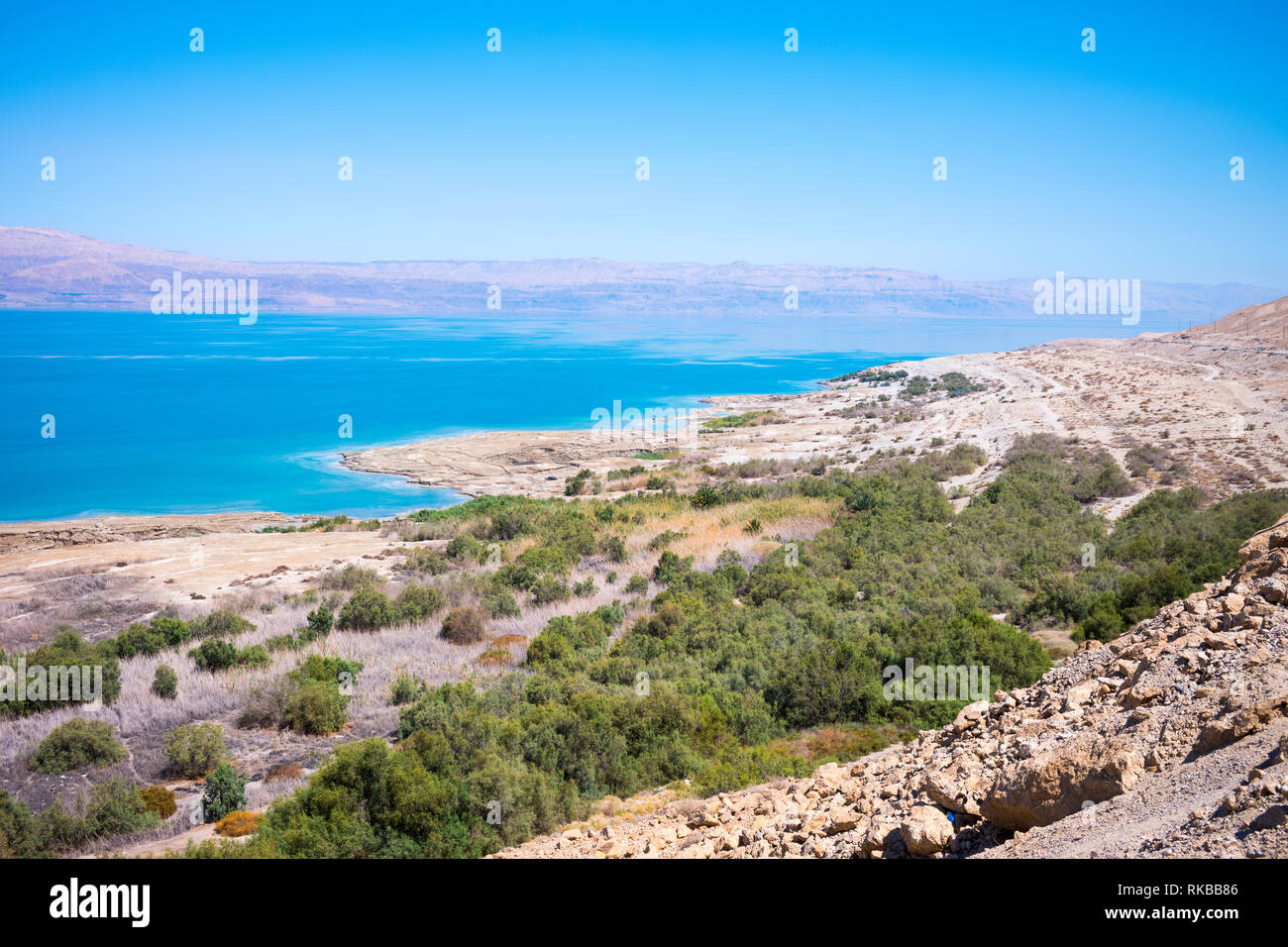 landscape of the Dead Sea, failures of the soil, illustrating an ...
