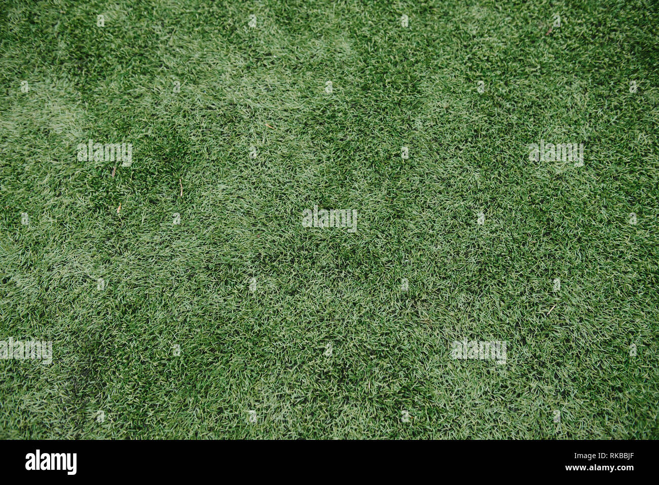 Part of the green cropped artificial turf of a football field Stock ...