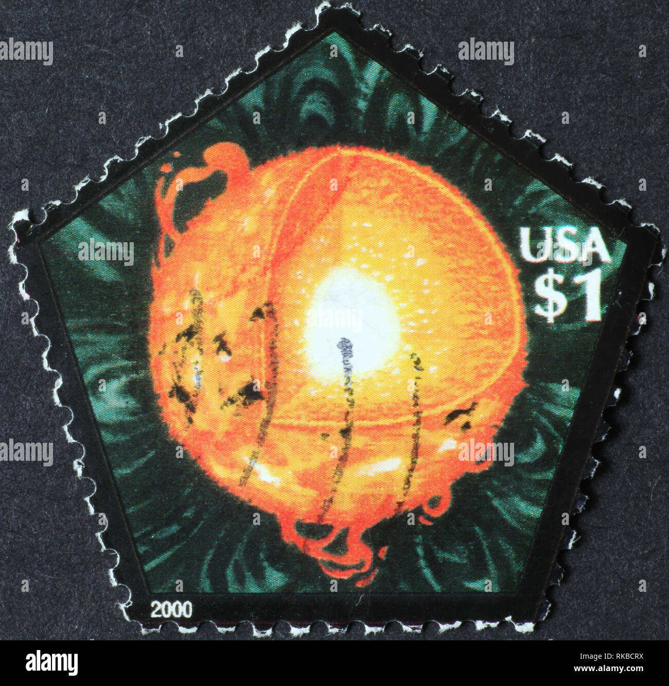 The sun on american postage stamp Stock Photo - Alamy