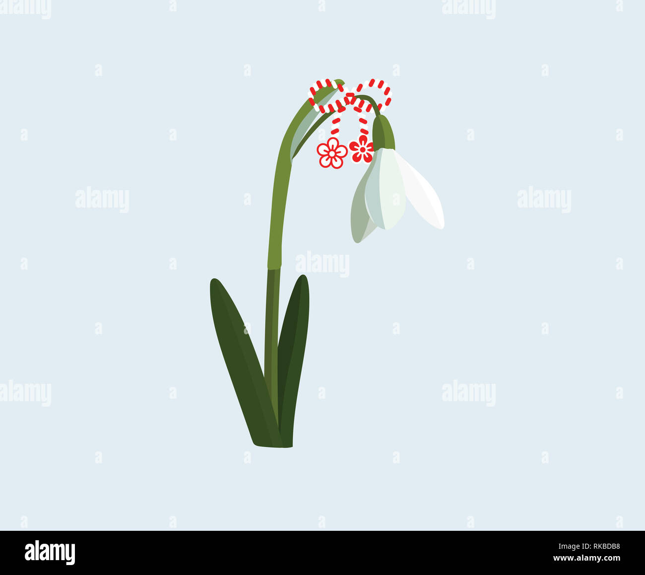 Beautiful vector spring illustration with snowdrop isolated on light ...