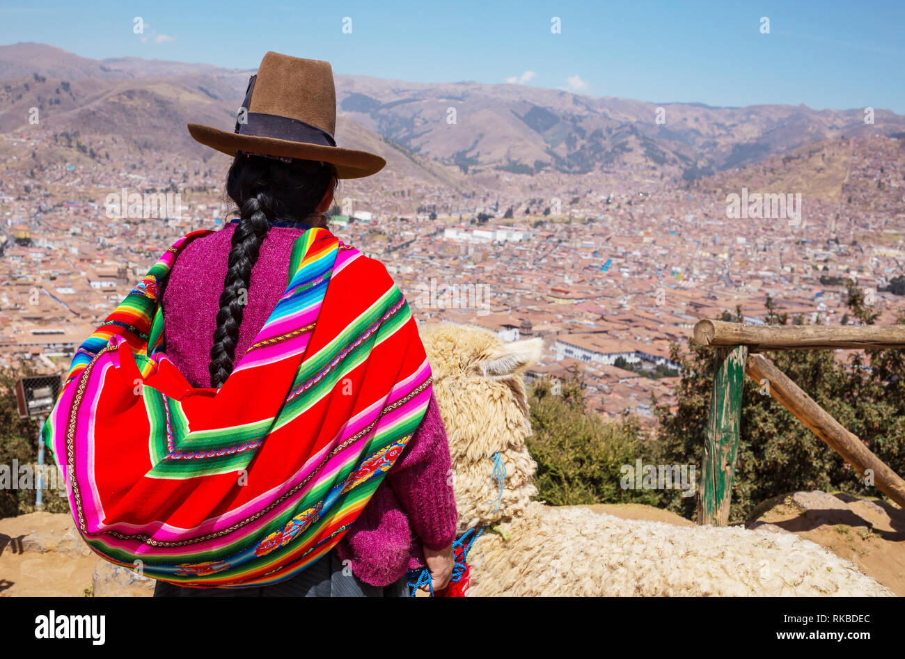 Peruvian people in city street Stock Photo - Alamy