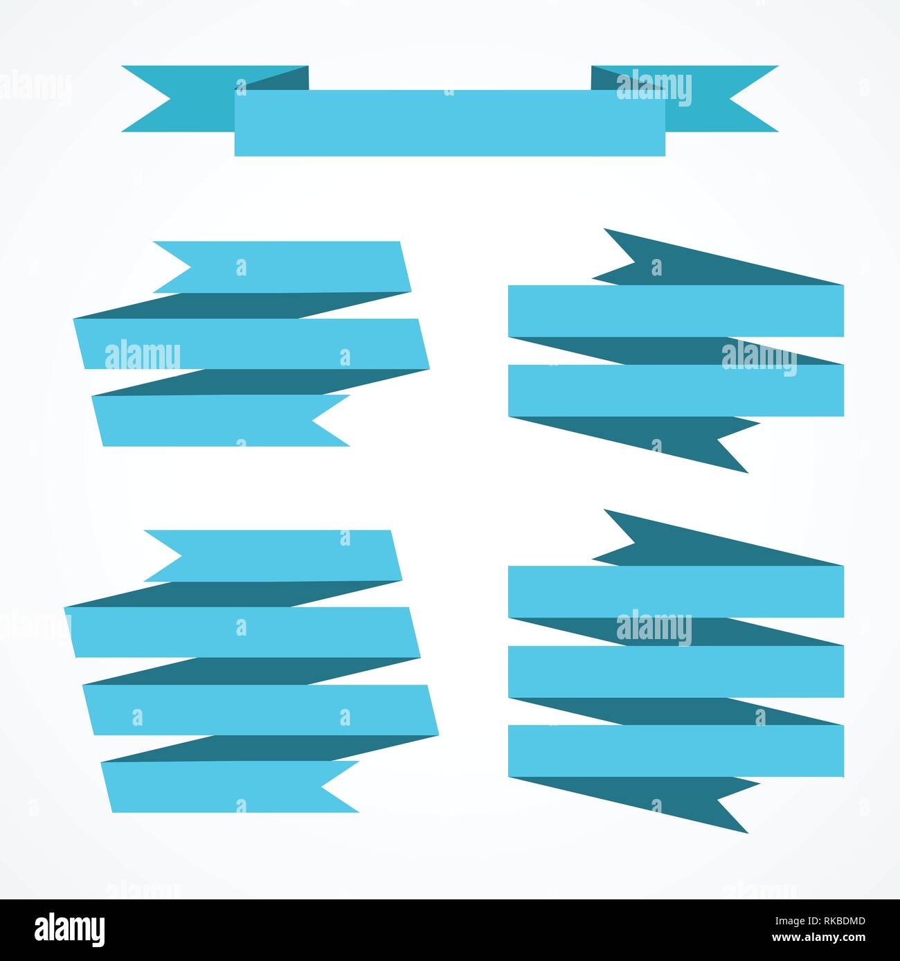 Vector blue ribbon banners set. Beautiful blank for decoration graphic ...