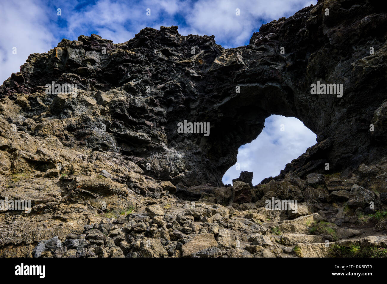 Beautiful volcanic rock opening Stock Photo - Alamy