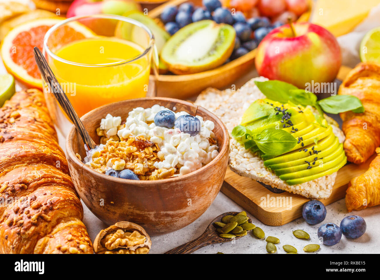 Healthy Fruit Juice Breakfast Eggs