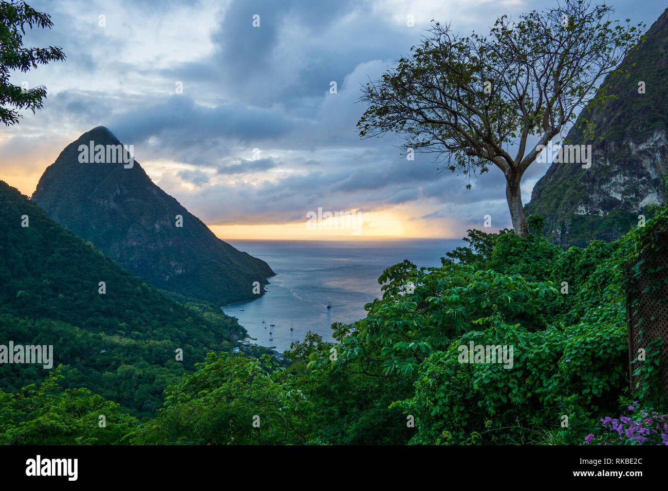 View of the pitons and beautiful ridge Stock Photo - Alamy