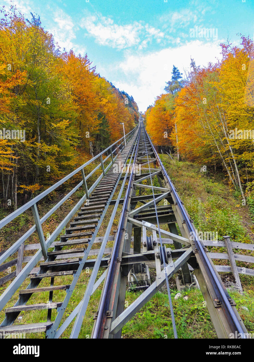 Austria hallstatt funicular railway salt hi-res stock photography and ...