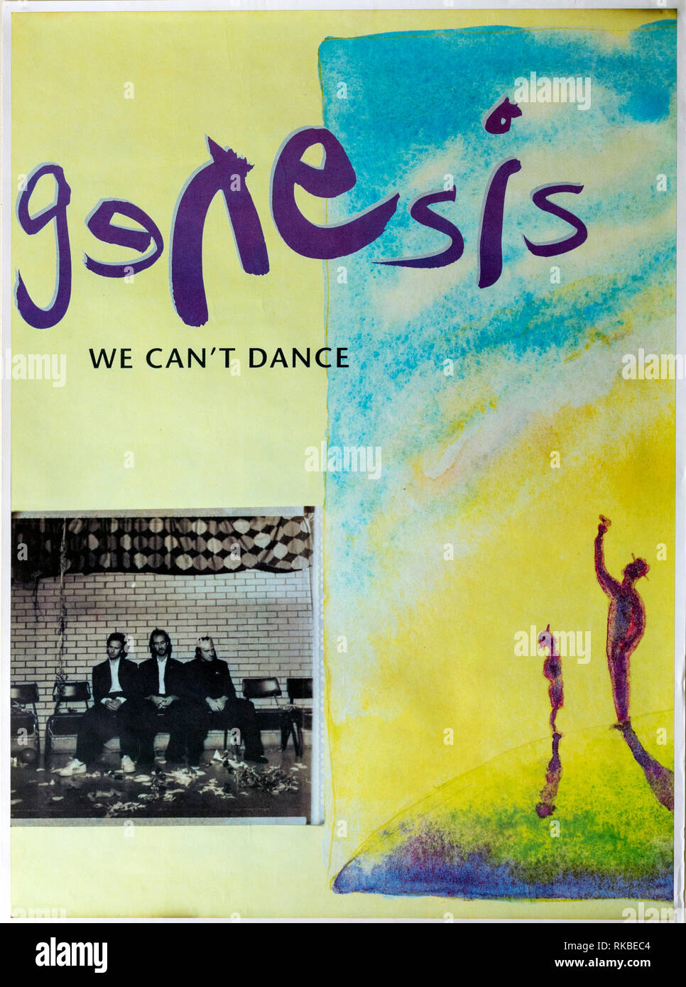 Genesis, we can´t dance, promotional tour, Musical concert poster Stock ...