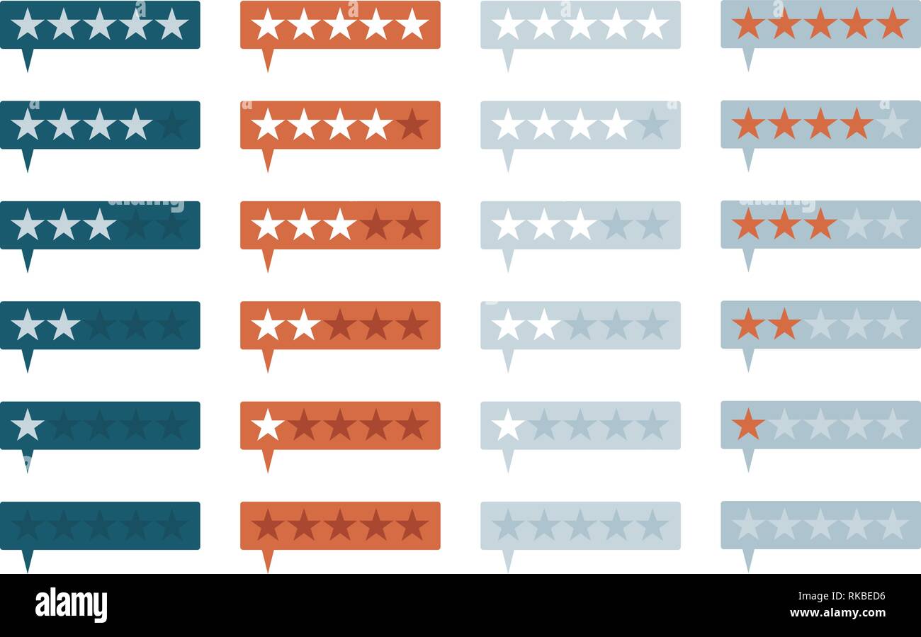 Set of abstract five rating star design concept isolated on white background Stock Vector Image ...