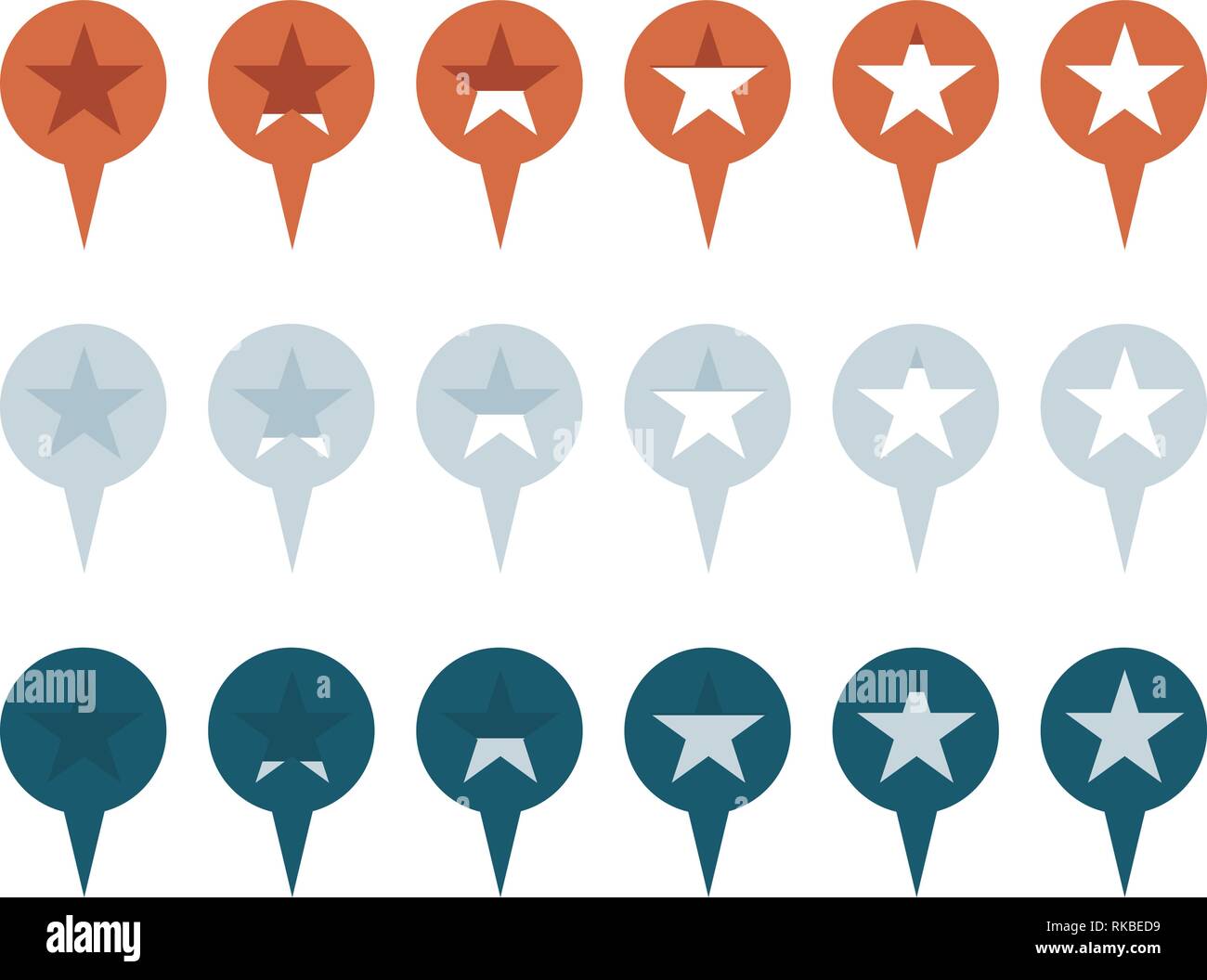 Set of abstract five rating star design concept isolated on white background Stock Vector Image ...