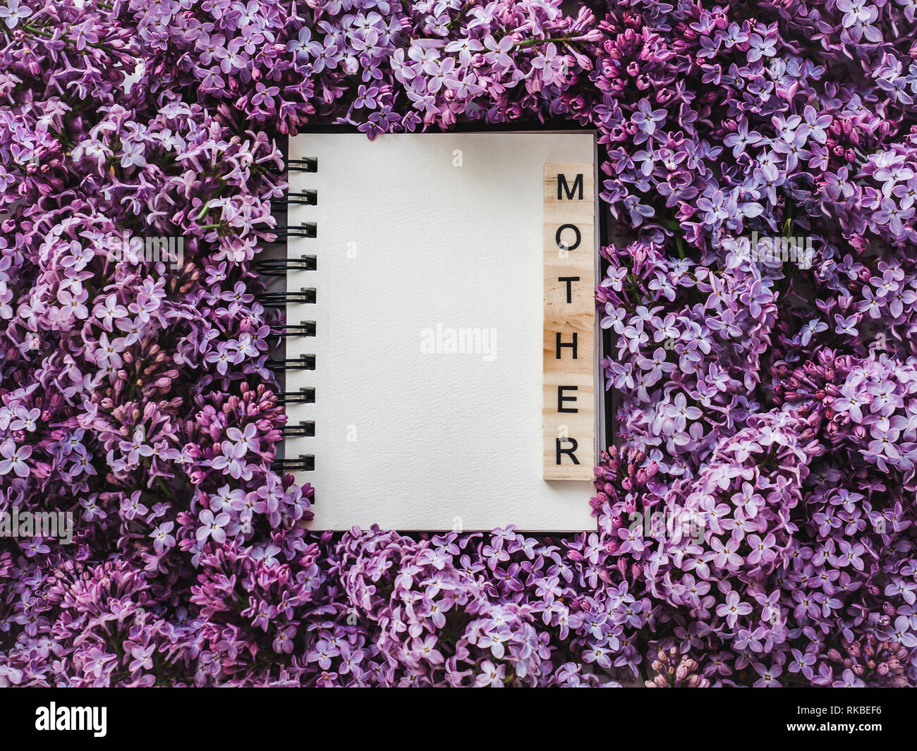 Beautiful greeting card with the word MOTHER Stock Photo - Alamy