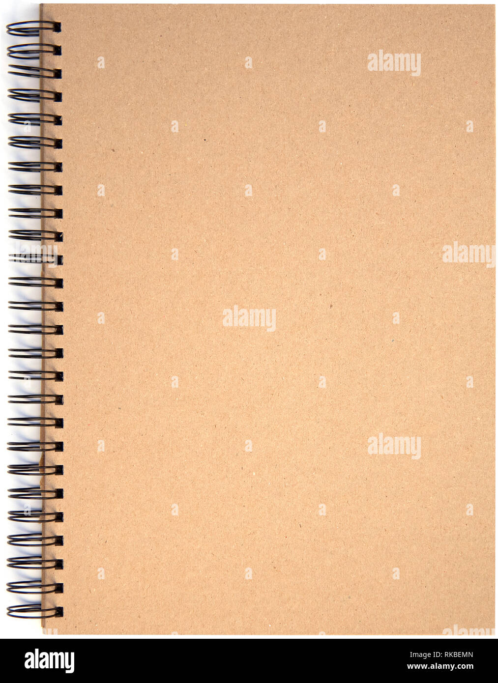 Empty blank front page cover of spiral bound note pad isolated isolated ...