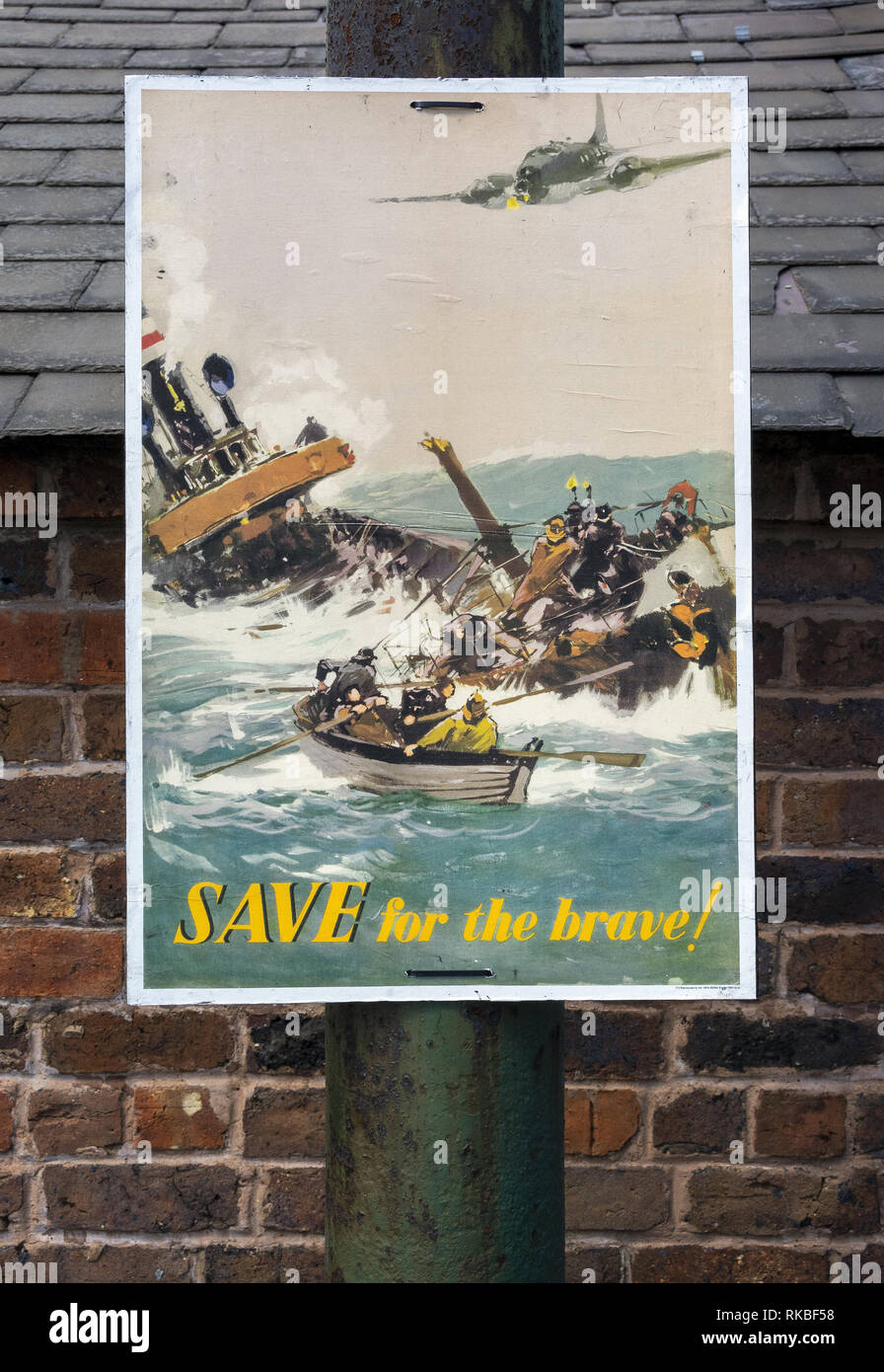 Save for the brave! wartime poster in Great Britain Stock Photo - Alamy