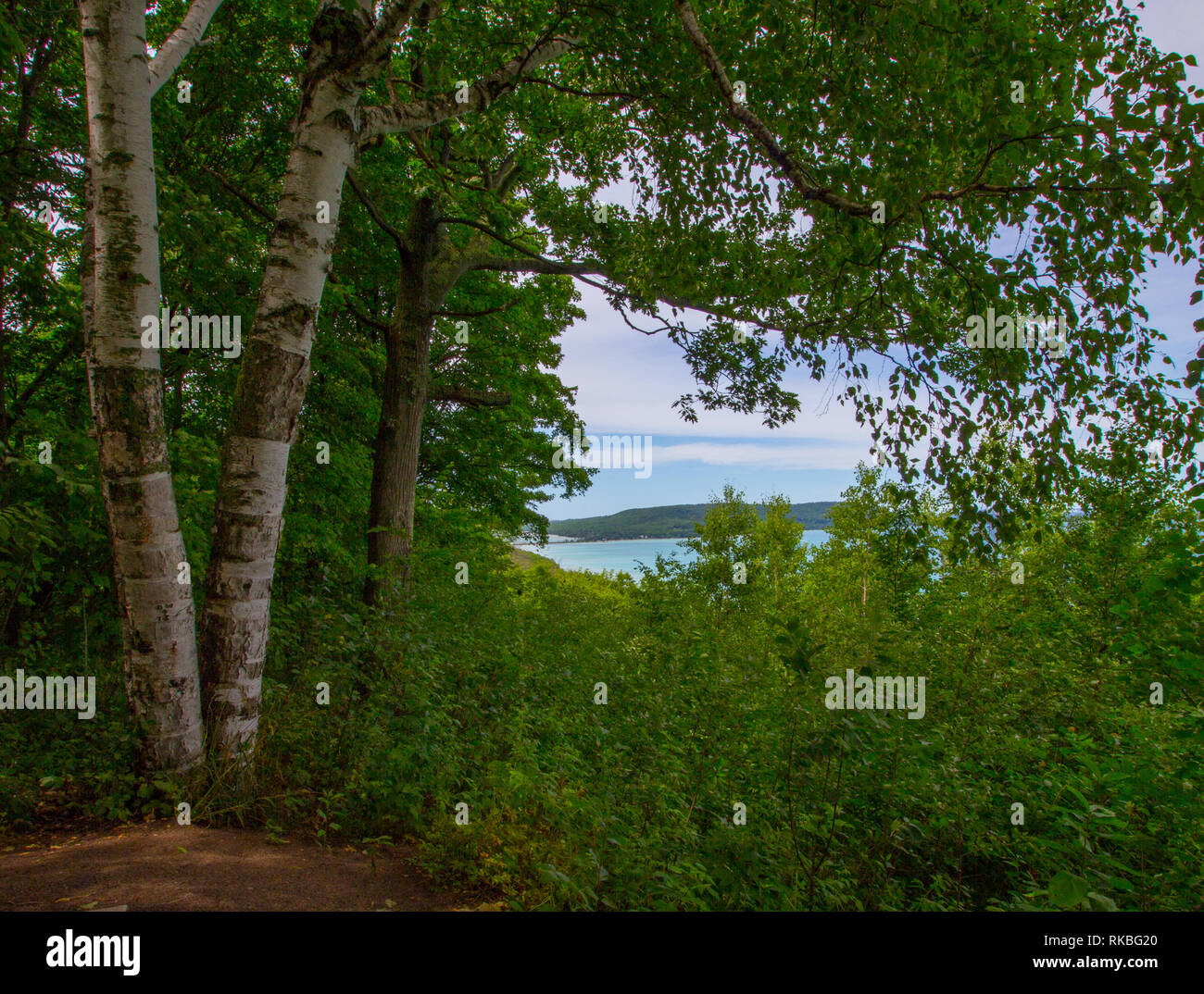 Glen Lake View from Inspiration Point, Michigan Stock Photo - Alamy