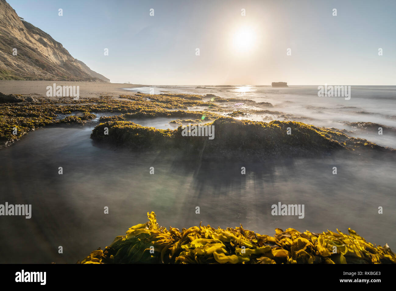 Amazing Las Brisas beach an awe sea coastline landscape on a wild ...