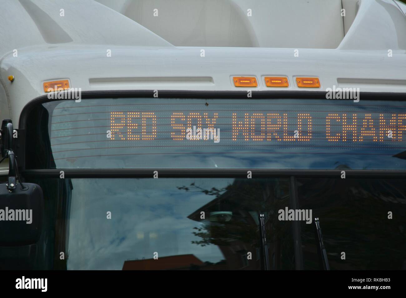 MBTA Buses celebrating the 2018 Red Sox World Series Championships at ...