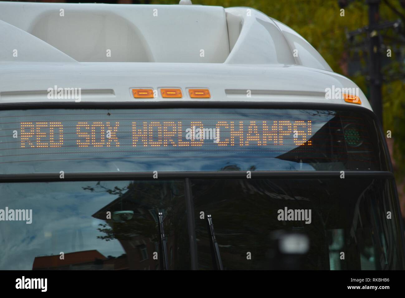 MBTA Buses celebrating the 2018 Red Sox World Series Championships at ...