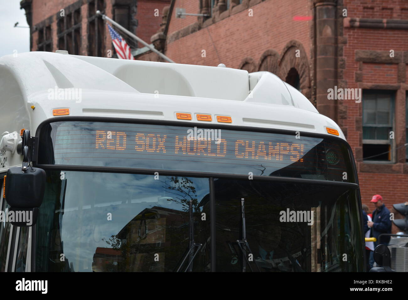 MBTA Buses celebrating the 2018 Red Sox World Series Championships at ...
