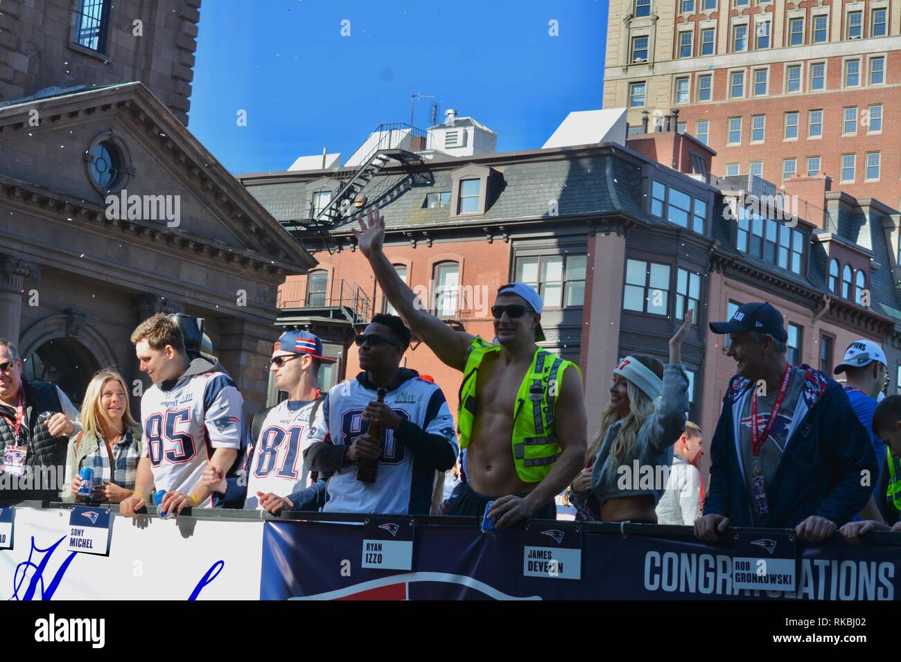 Rob Gronkowski partying shirtless during the New England Patriots ...