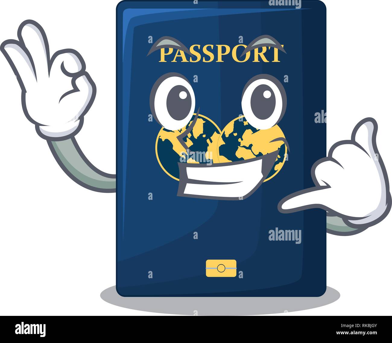 Call me blue passport isolated with the cartoonsillustration vector ...