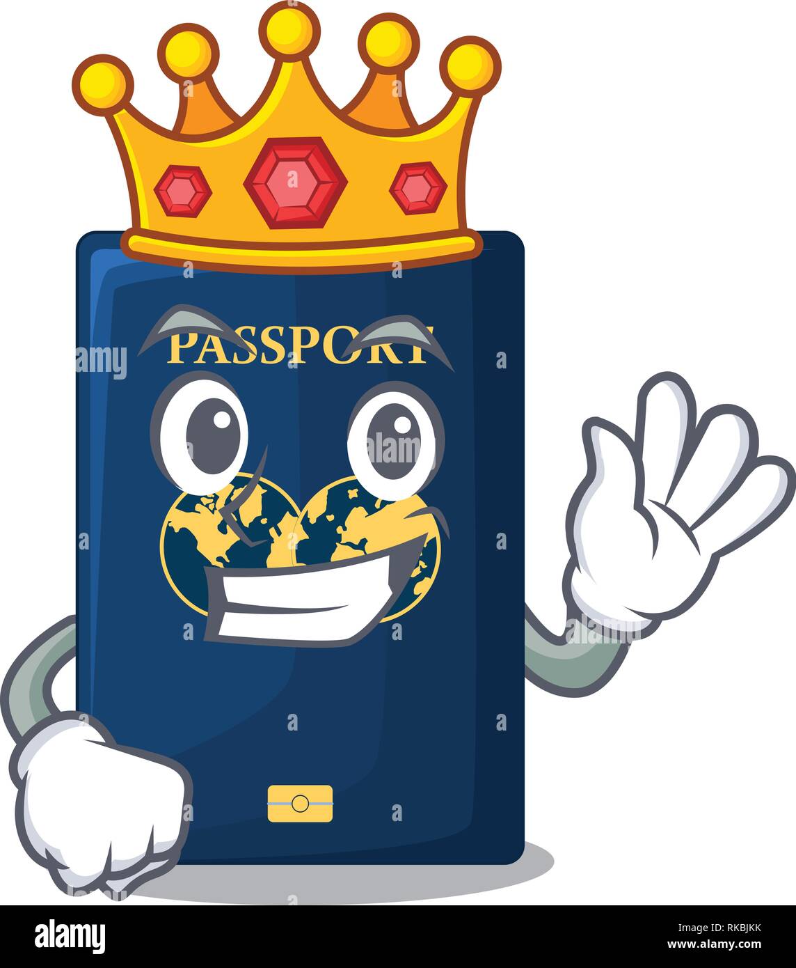 King blue passport isolated with the cartoonsillustration vector Stock ...