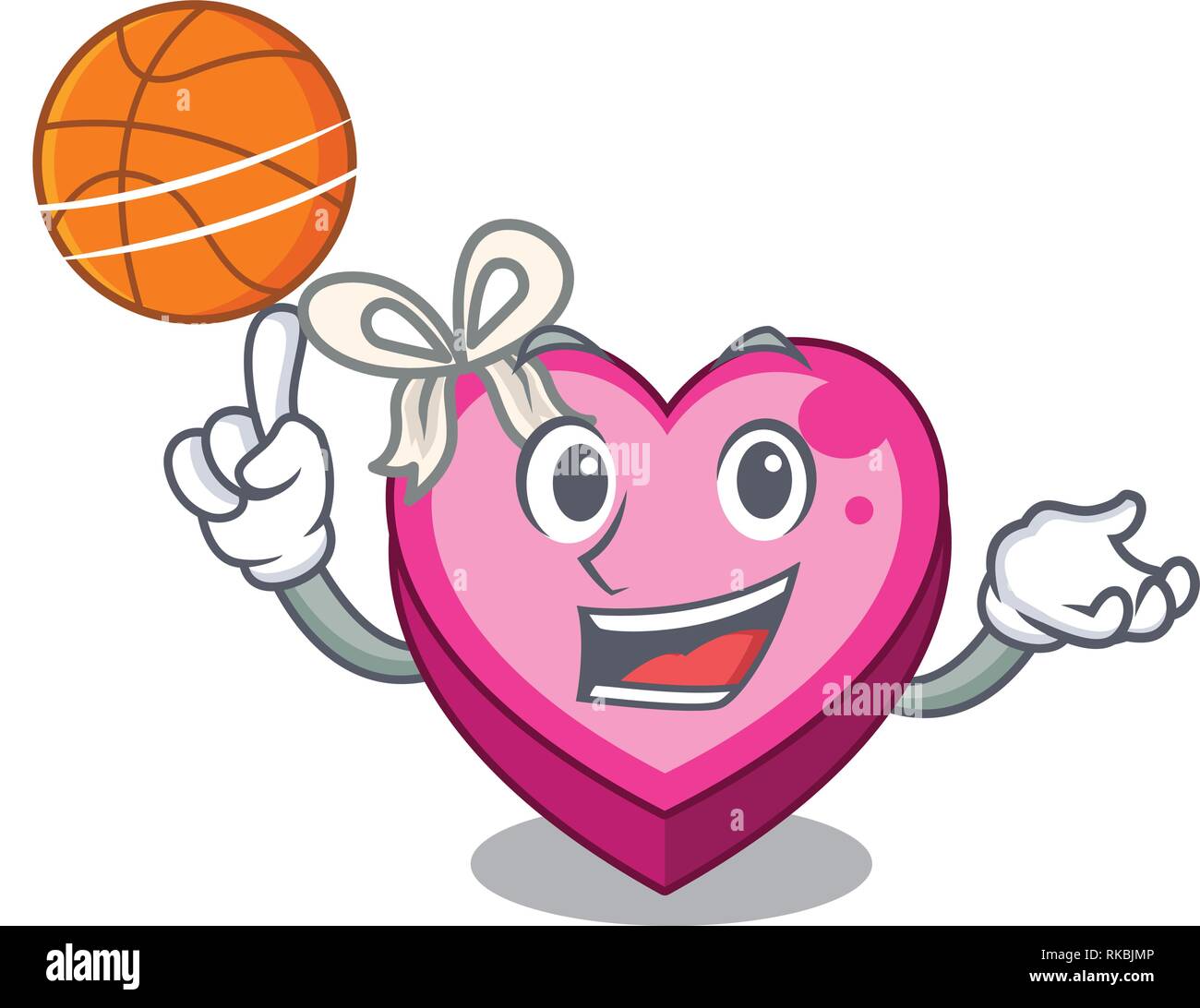 With basketball box heart in shape of mascot vector illustration Stock ...